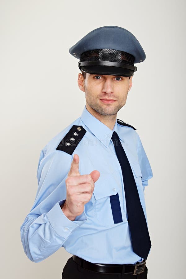 Policeman shows on you stock photo. Image of white, hand - 38083254