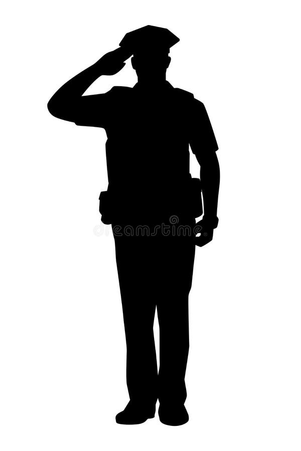 Policeman Silhouette stock vector. Illustration of detailed - 120764129