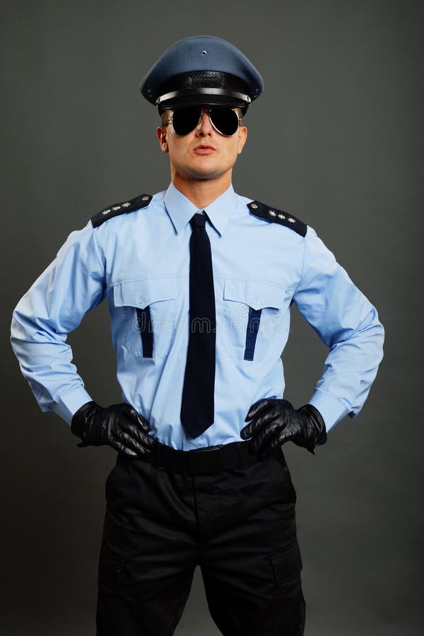 Policeman in Uniform Standing Stock Photo - Image of sheriff, sergeant ...