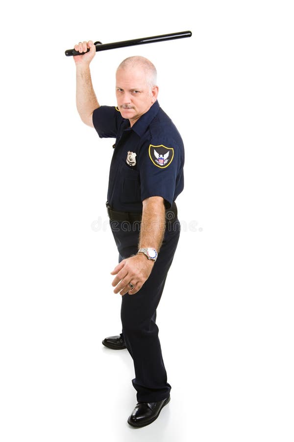 Policeman Using Night Stick Stock Image - Image of danger, belt: 5282581