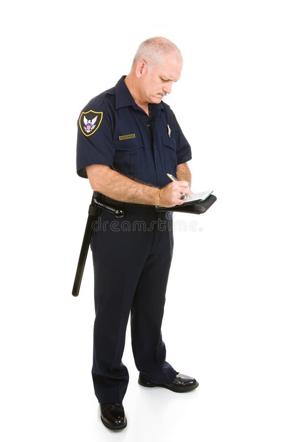Policeman Writing Ticket stock image. Image of citation - 5282589