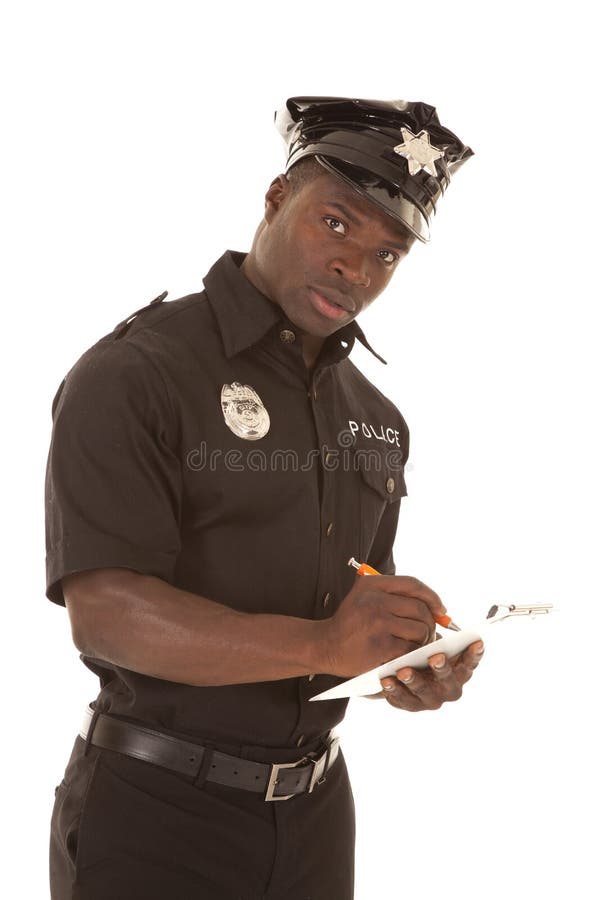 Serious Policeman Pointing stock image. Image of hair - 5558695