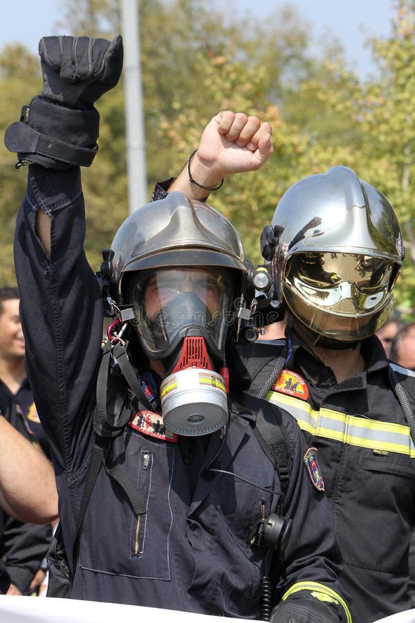 Policemen demonstration editorial stock photo. Image of crowd - 27940688
