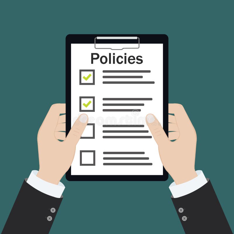 Policies Board Company Policy Check List Stock Vector - Illustration of ...