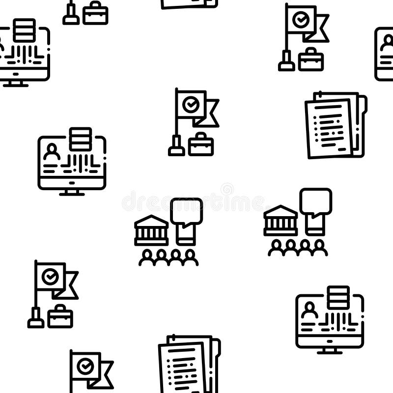 Policies Data Process Seamless Pattern Vector Stock Illustration ...