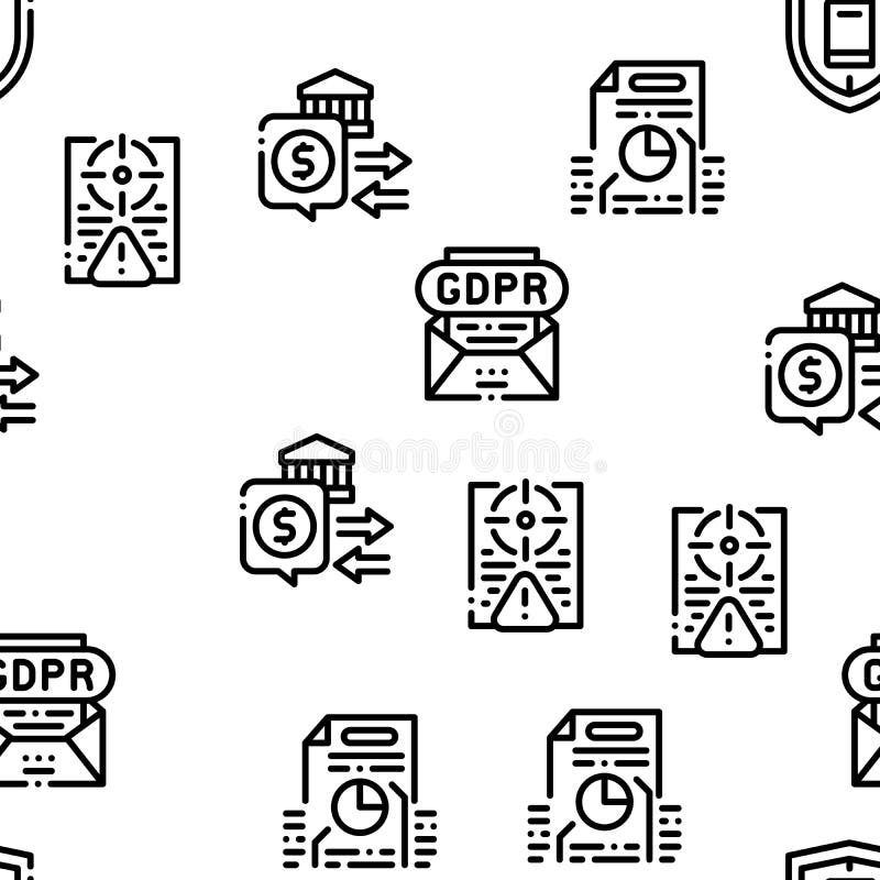 Policies Data Process Seamless Pattern Vector Stock Illustration ...