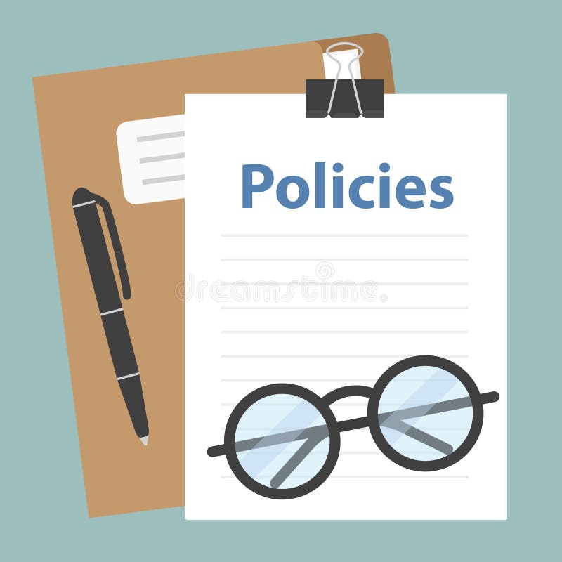 Policies Document Text, Flat Lay Composition Stock Vector ...