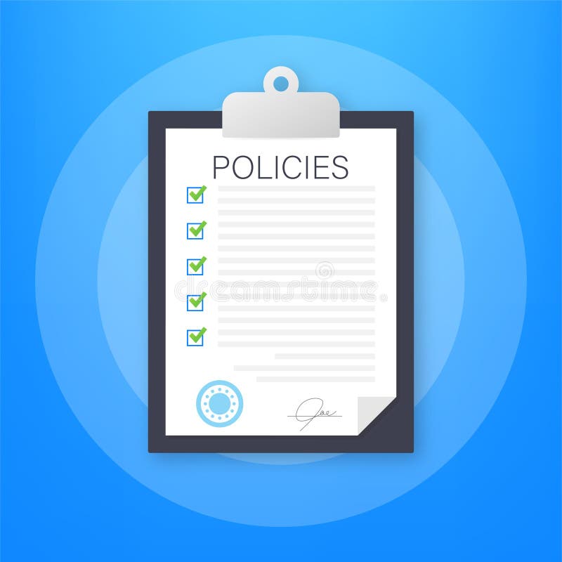 Policies Flat Prime Red Round Button Stock Vector - Illustration of ...