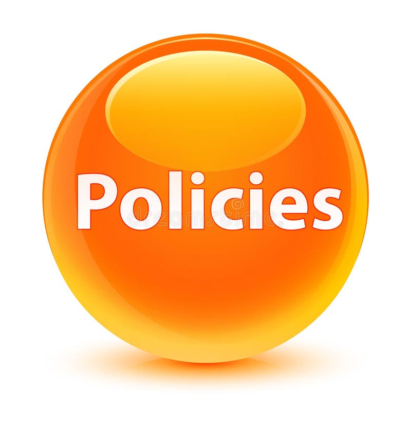 Policies Glassy Orange Round Button Stock Illustration - Illustration ...