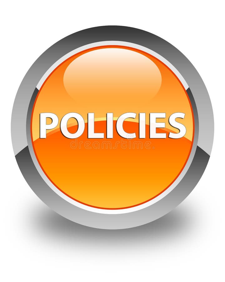 Policies Glossy Orange Round Button Stock Illustration - Illustration ...