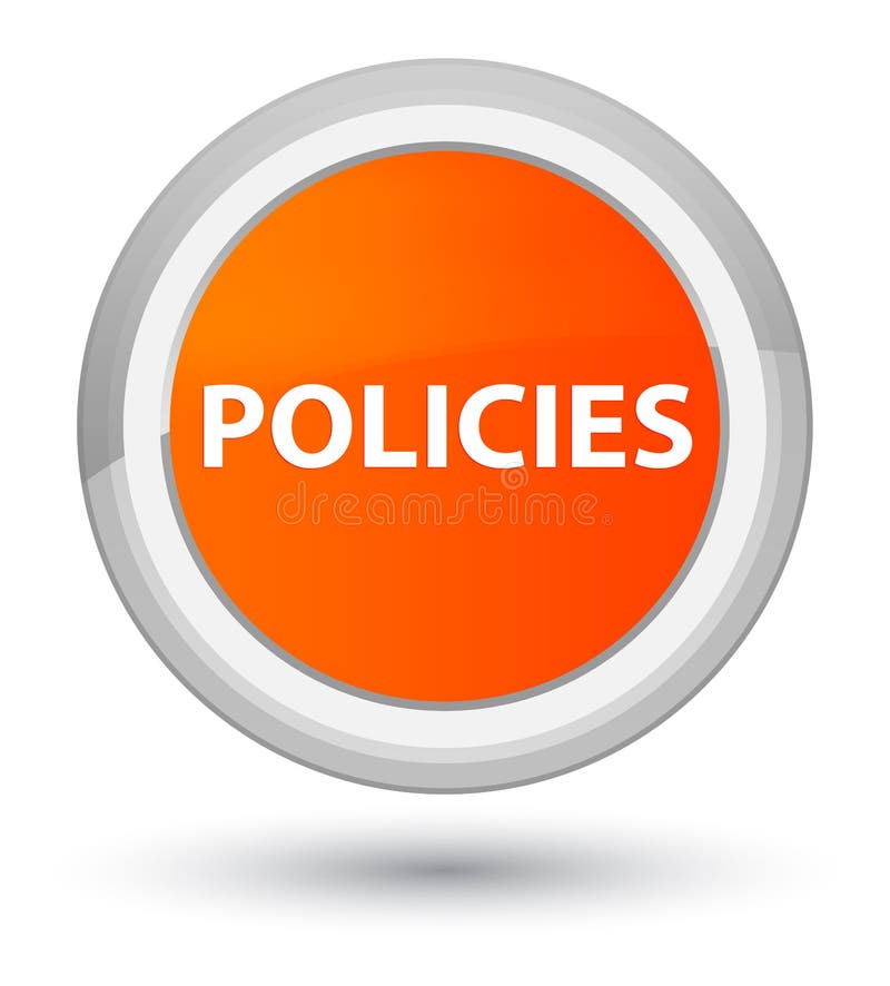 Policies Orange Round Button Stock Illustration - Illustration of ...