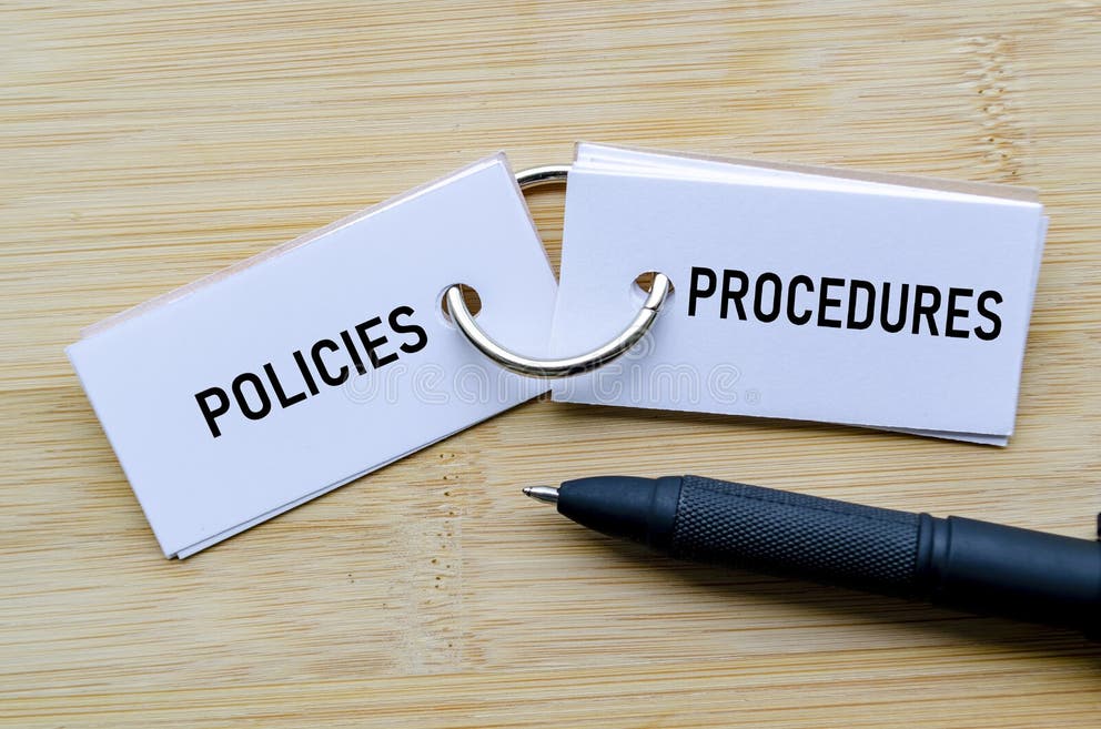 Policies and Procedures Text on Notepad Representing Operational ...