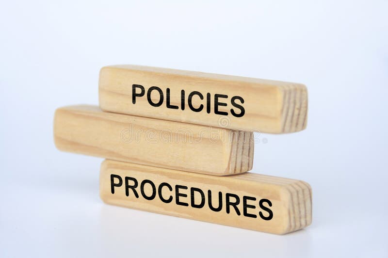 Policies and Procedures Text on Wooden Blocks on White Cover Background ...