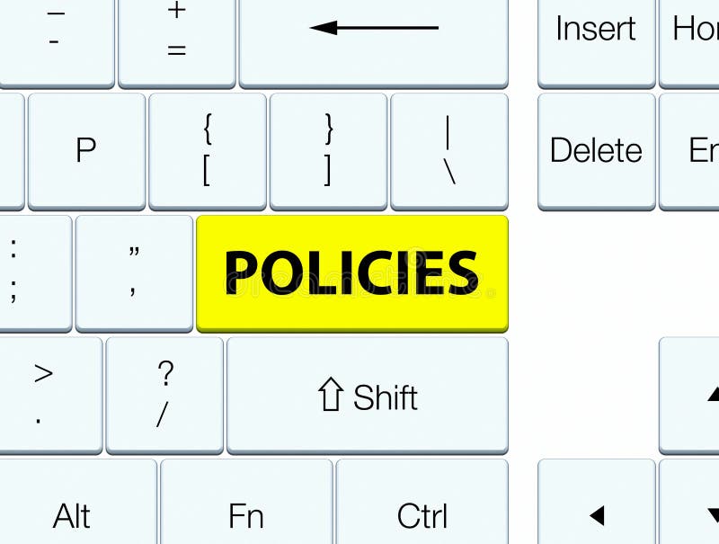 Policies Yellow Keyboard Button Stock Illustration - Illustration of ...
