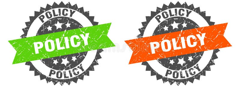 Policy Band Sign. Policy Grunge Stamp Set Stock Vector - Illustration ...