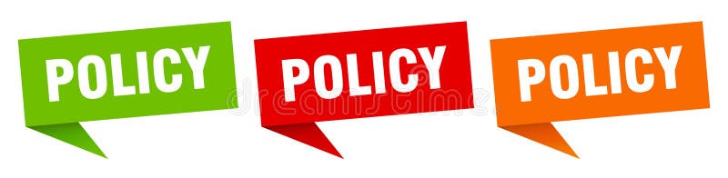 Policy Banner. Policy Speech Bubble Label Set Stock Vector ...