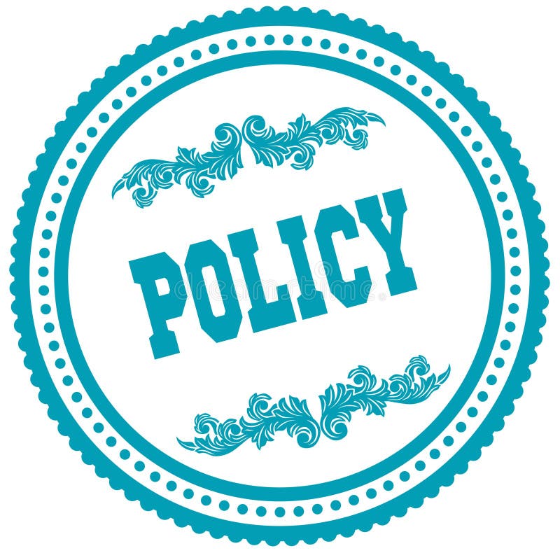 POLICY blue round stamp. stock illustration. Illustration of blue ...