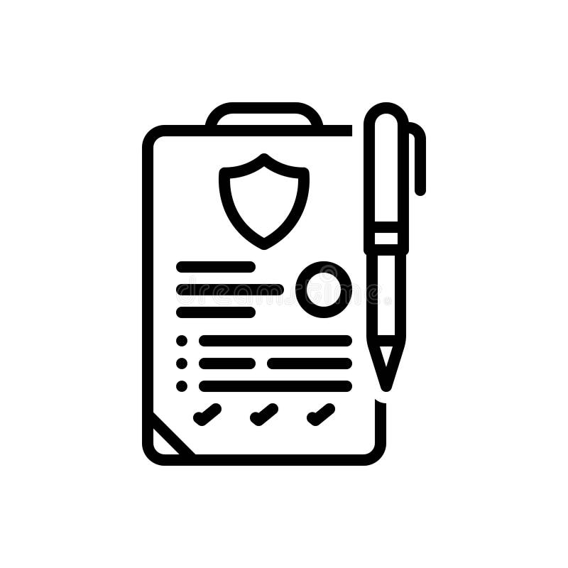 Black Line Icon for Policy, Guideline and Report Stock Vector ...