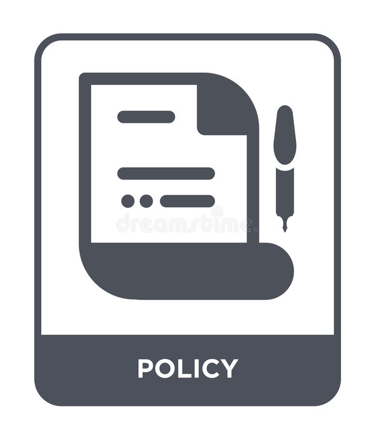 Policy Icon in Trendy Design Style. Policy Icon Isolated on White ...