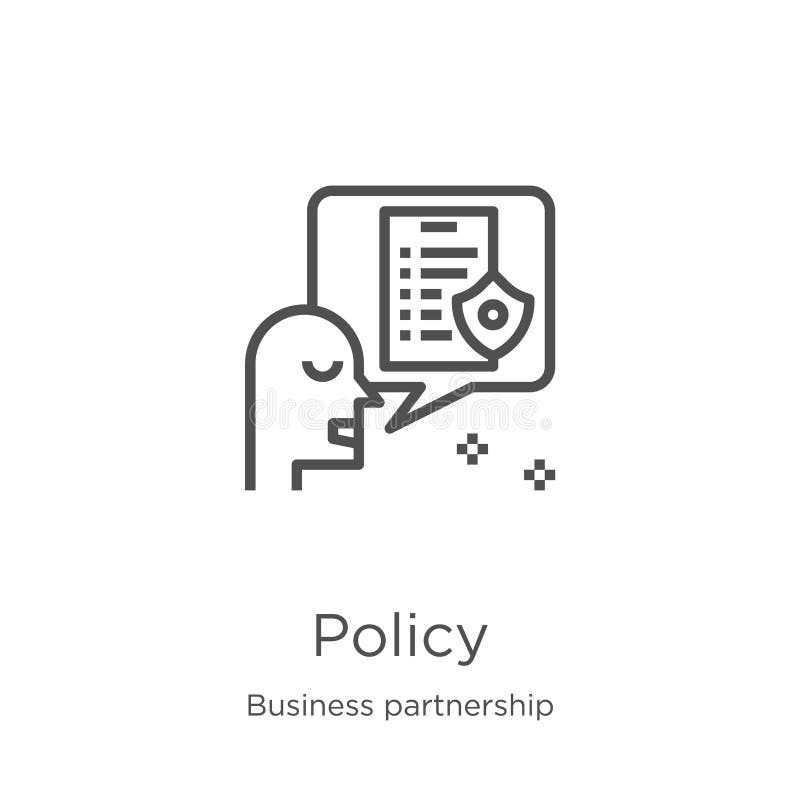 Policy Icon Vector from Business Partnership Collection. Thin Line ...