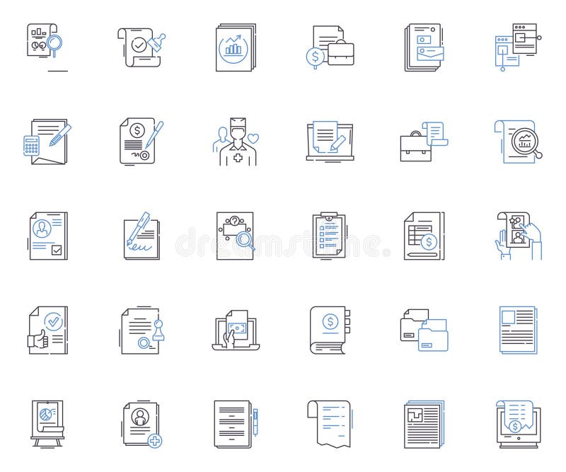 Policy Line Icons Collection. Legislation, Governance, Protocol, Rules ...