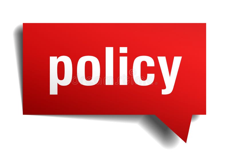 Policy Red 3d Speech Bubble Stock Vector - Illustration of policy ...