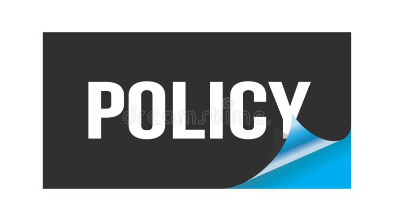 POLICY Text Written on Black Blue Sticker Stock Illustration ...