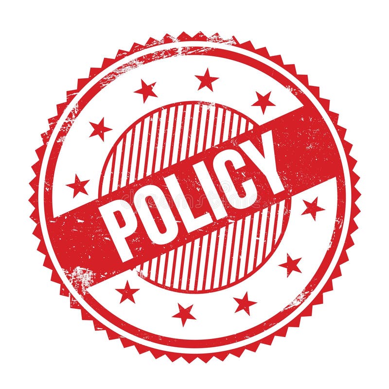 POLICY Text Written on Red Grungy Round Stamp Stock Illustration ...