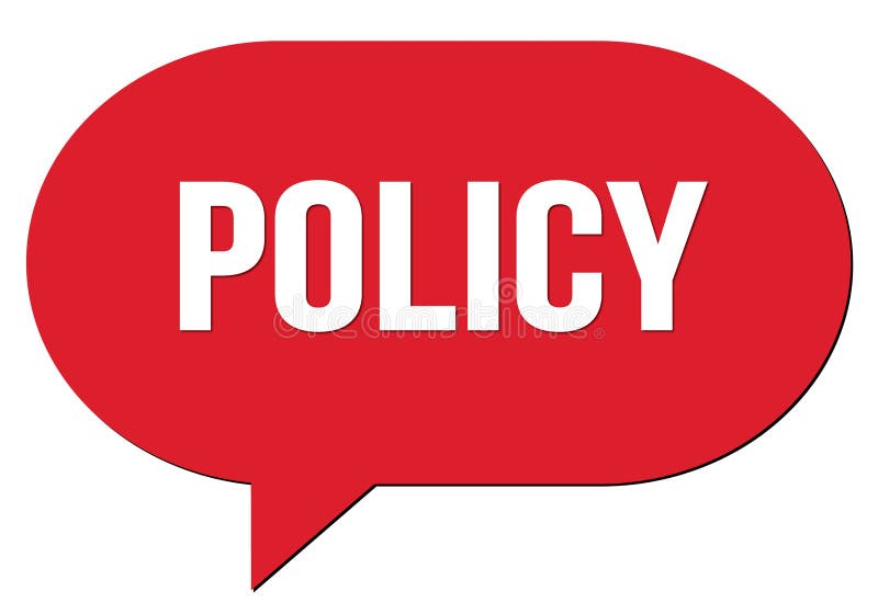 POLICY Text Written in a Red Speech Bubble Stock Illustration ...