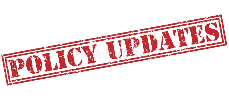 Policy updates blue stamp stock illustration. Illustration of white ...