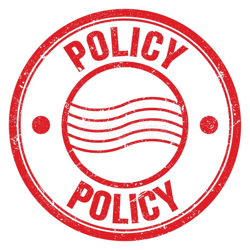 POLICY Text Written on Red Round Postal Stamp Sign Stock Illustration ...