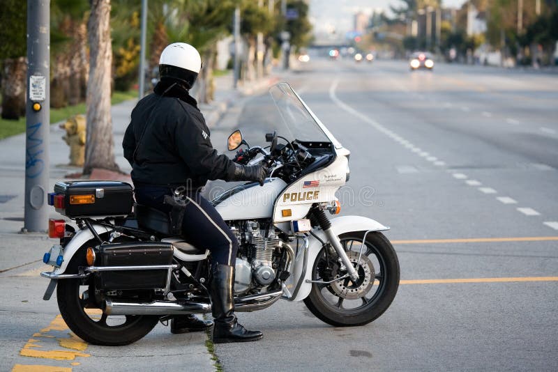 Policía En Una Moto De La Policía Foto De Archivo Imagen De Poli