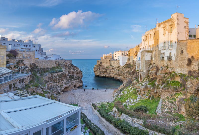 Polignano a Mare - the Town Over the Clifs Stock Photo - Image of ...