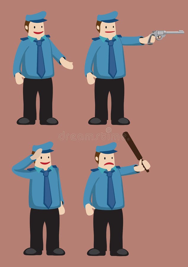 Polis Vector Cartoon Icon vektor illustrationer. Illustration av basker ...