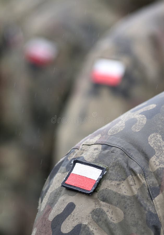 Polish Flag on Soldier Arm. Poland Military Uniform Stock Image - Image ...