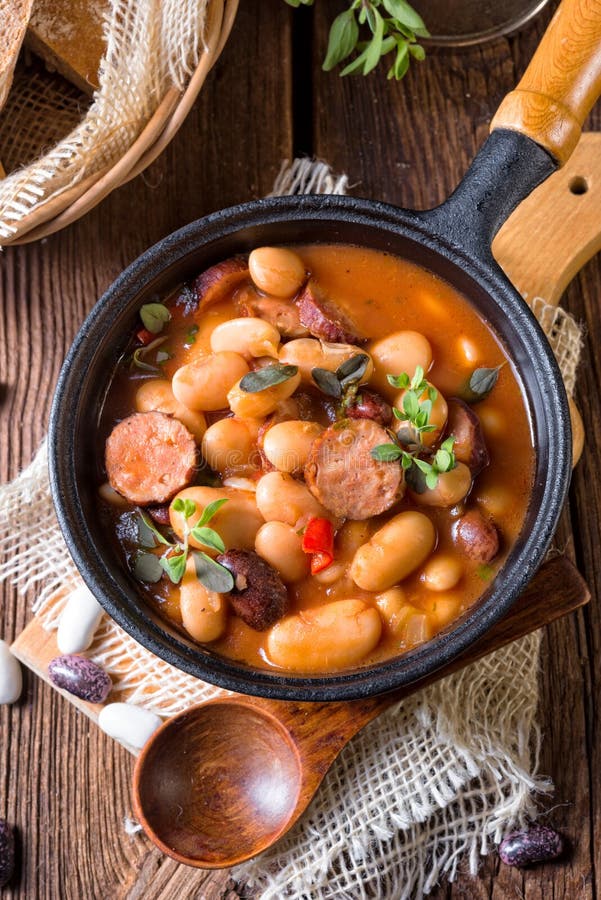 Polish Baked Beans with Sausage Stock Image - Image of full, delicious ...