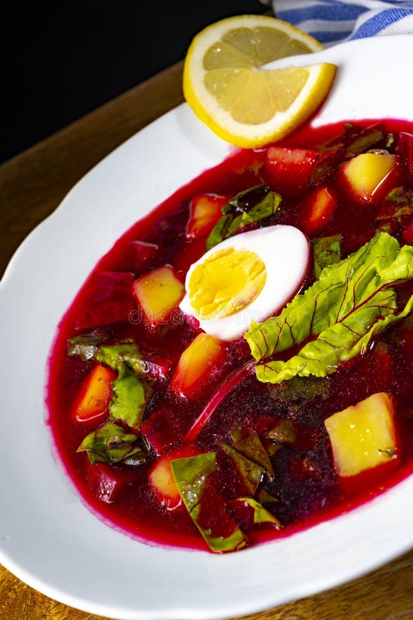 A Polish Beetroot Soup Botwinka Stock Photo - Image of cooking ...