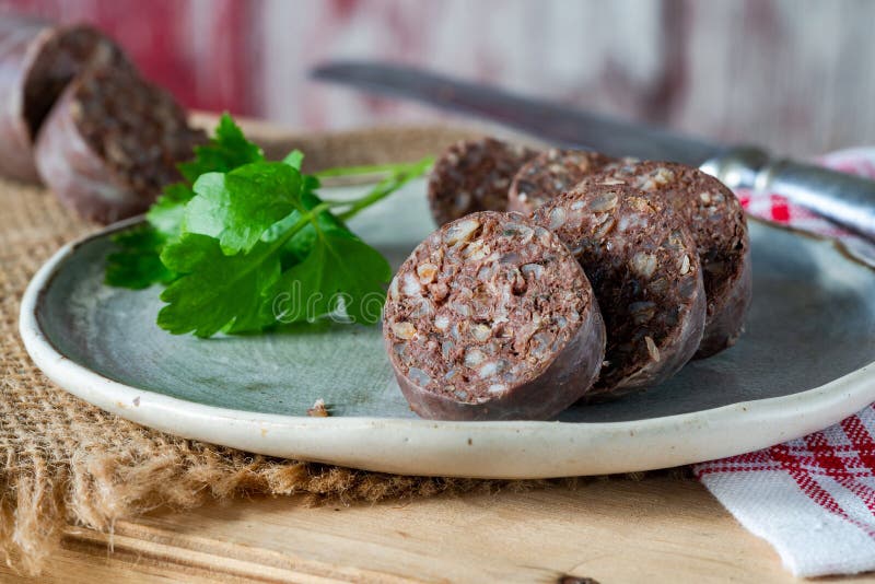Polish black pudding stock photo. Image of meat, gourmet - 258015888