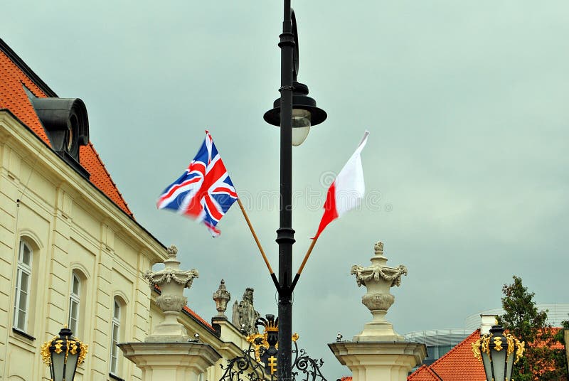 Polish-British flags stock photo. Image of banner, friendship - 96285528