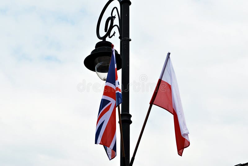 Polish-British flags stock photo. Image of british, european - 96285982