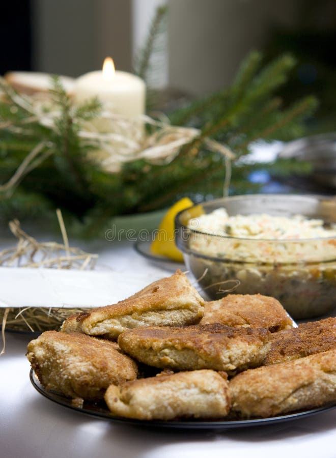 Polish Christmas table stock image. Image of mushroom - 7619573