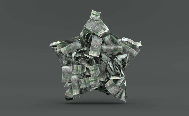 Polish Currency in Star Shape Stock Illustration - Illustration of ...