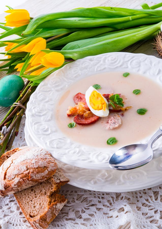 Polish Easter Soup with Egg Stock Photo - Image of boiled, delicious ...