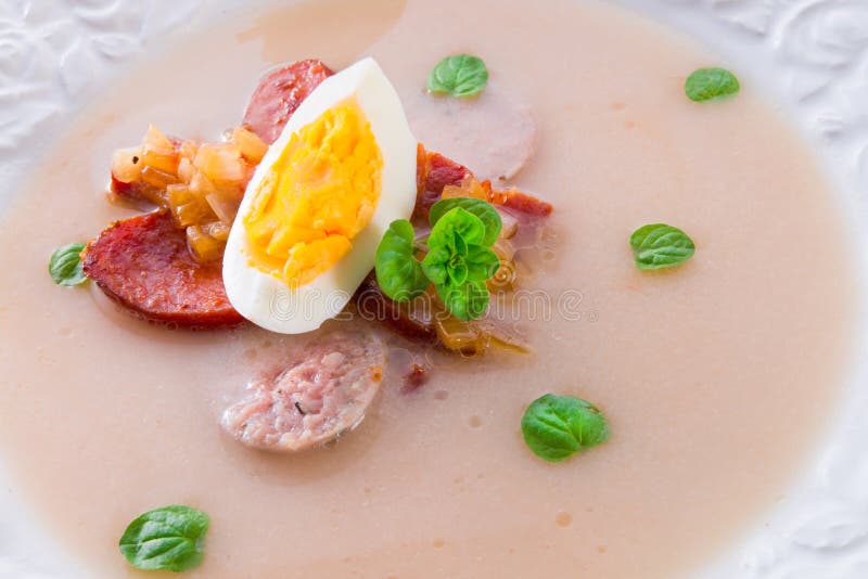 Polish Easter Soup with Egg Stock Image - Image of fermented, polish ...