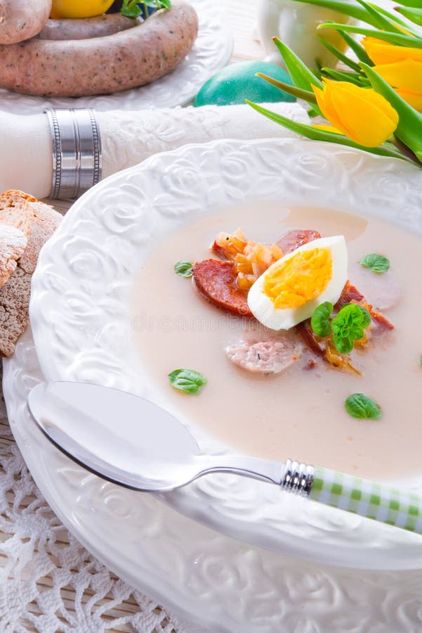 Polish Easter Soup with Egg Stock Photo - Image of food, meal: 29830618