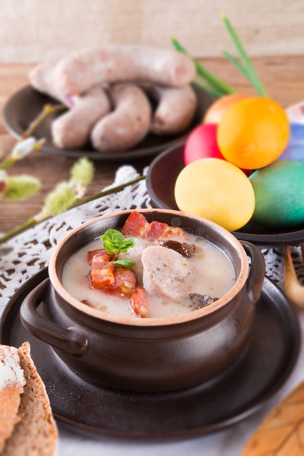 Polish Easter Soup with Egg Stock Photo - Image of cooked, barszcz ...