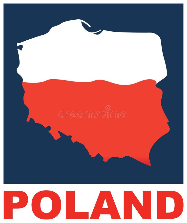 Polish Flag in Country Shape Stock Illustration - Illustration of ...