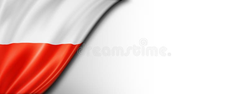 Polish Flag Isolated on White Banner Stock Illustration - Illustration ...
