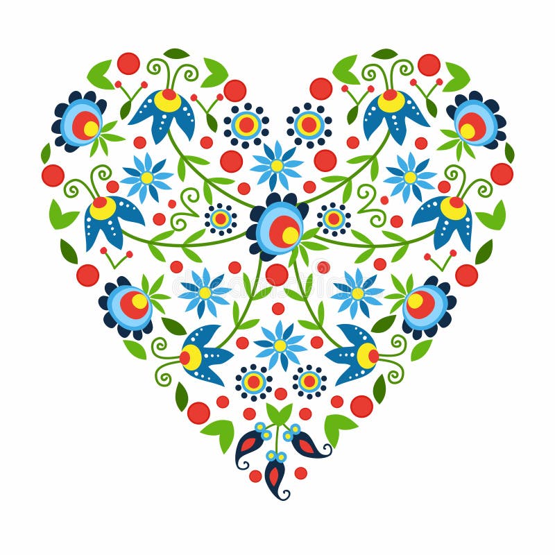 Polish folk heart stock vector. Image of souvenir, podhale - 65055215
