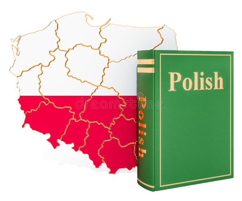 Polish Language Textbook with Flag of Poland and CD Discs on the Stock ...